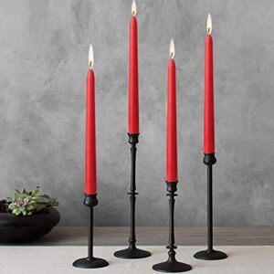 Red Taper Candles - Set of 14 Dripless Candles - 10 inch Tall, 3/4 inch Thick - 7.5 Hour Clean Burning