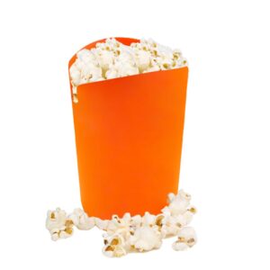 fglmctsh the original microwave popcorn popper,popcorn containers,popcorn buckets reusable, silicone popcorn maker collapsible bowl bpa -free, hot air popcorn maker, no oil required (orange, 1)