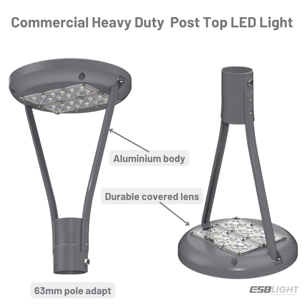 ESB LED Post Top Light Garden Streets Parking Lot, Commercial Area