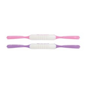 Nuby Dip & Scoop Spoons - (2-Pack) Baby Led Weaning Spoons for Babies - 6+ Months - Purple and Pink