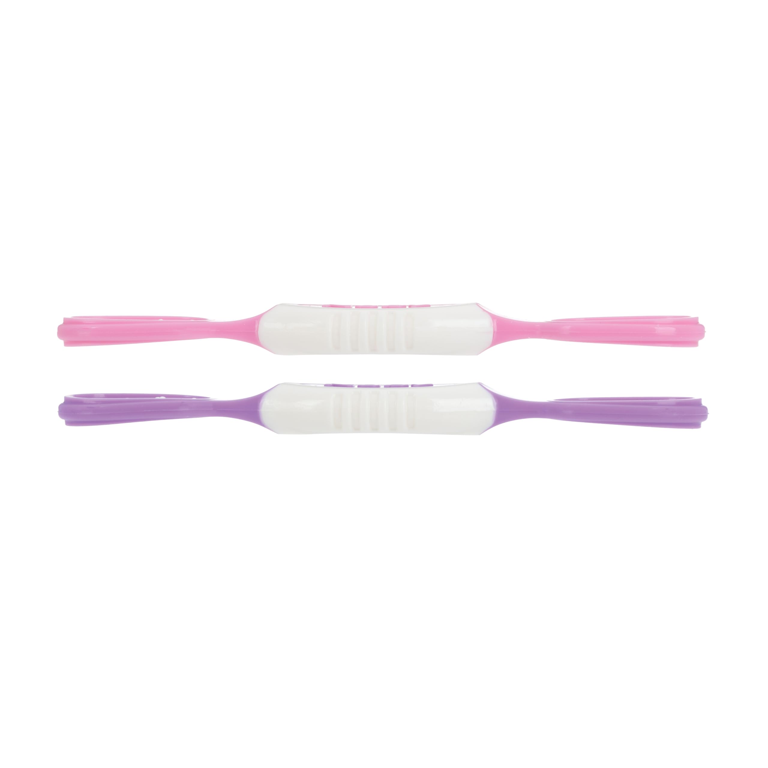 Nuby Dip & Scoop Spoons - (2-Pack) Baby Led Weaning Spoons for Babies - 6+ Months - Purple and Pink