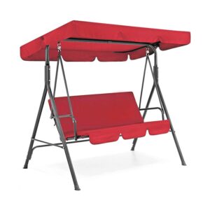 210d patio swing canopy replacement top cover outdoor swing chair cover bench waterproof rocking replacement cover 59x59x4 inches (square red)