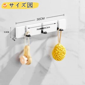 3 Hook Coat Rack Wall Mounted Folding Hanging Clothes Rack Wooden Coat Hanger Hooks Modern Key Hanger Space-Saving Design for Door Entryway Office (White)