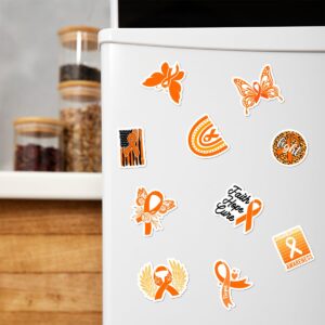 50 Pack Pcs Multiple Sclerosis Awareness Orange Ribbon Stickers for Water Bottles Waterproof Vinyl Laptop Luggage Inspirational Sticker Packs Teens Adults Aesthetic Small Decals