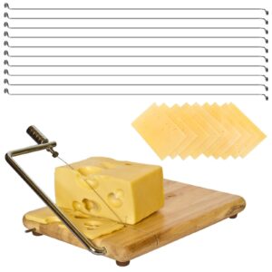 KALIONE 10 Pieces Cheese Slicer Wire, Cheese Wire Replacement Kit, Stainless Steel Cheese Cutter Wire, Butter Cutter Wire, Wire Cheese Cutter, Cheese Wire Knife Kit for Slicing Block Cheese Butter