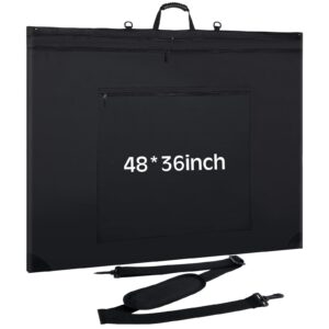 huhumy 48 x 36'' extra large artist portfolio case with shoulder, waterproof leather corners black art portfolio bag for drawing sketching poster artwork drawing canvas photography poster