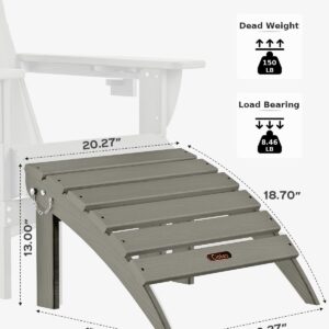 Ciokea Plastic Folding Footstool for Deck Backyard Patio Outdoor Poolside Porch Lawn Indoor, Grey