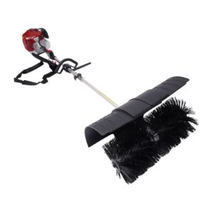 naticrisi outdoor hand held gas power broom, 52cc 2-stroke gas power sweeping broom,2.3hp single cylinder walk behind sweeper,lawns artificial grass power brush lawn sweeper cleaner tools