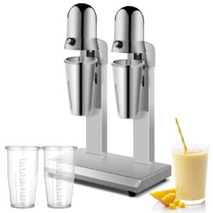 vevor milkshake maker, double-head milkshake machine, 280w x 2 milkshake mixer, malt maker with 800ml cups (stainless steel/pc), 2-speed electric milk shake machine, 36000rpm drink mixer