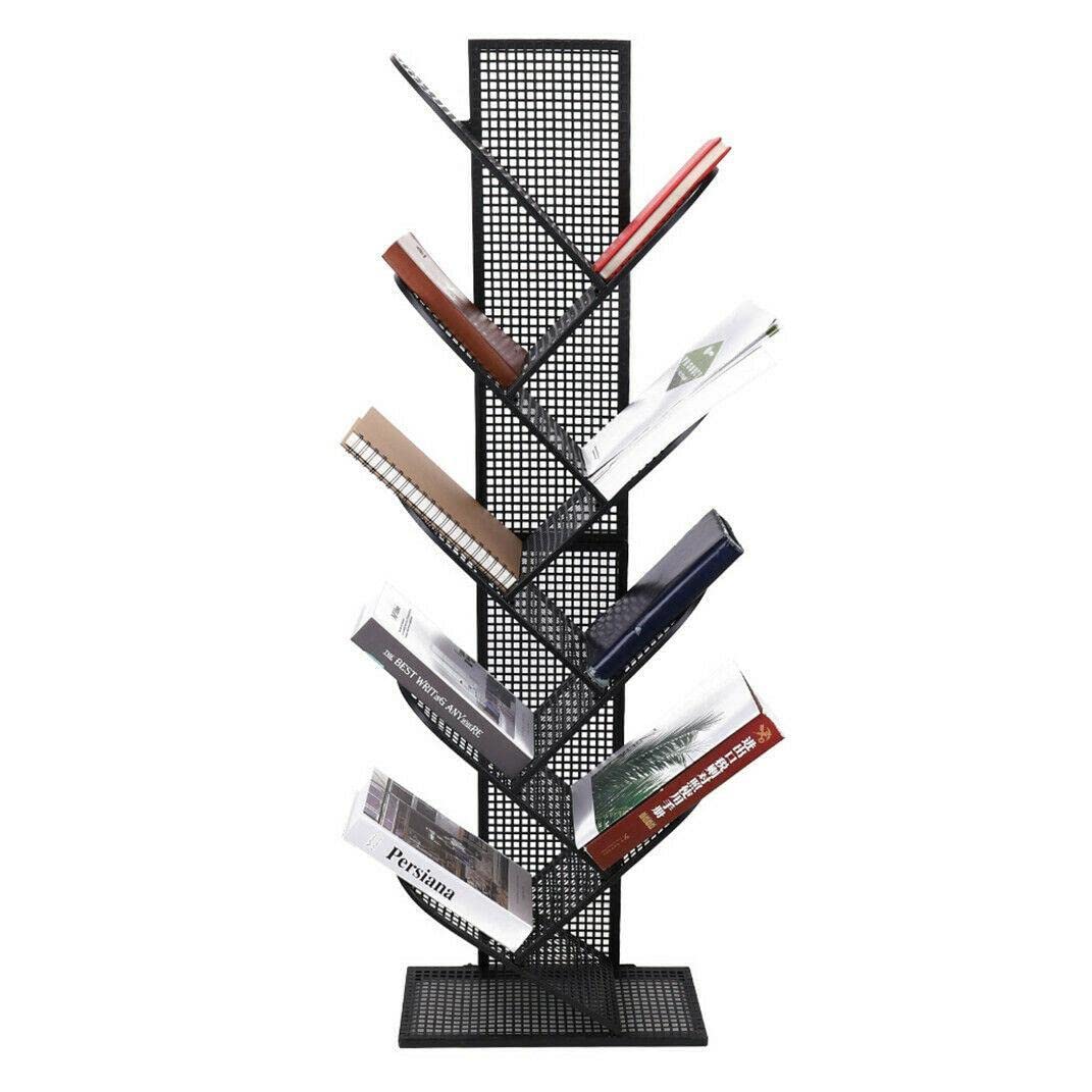 JTSQ 8 Tiered Metal Tree Bookshelf Bookcase Wall Corner Floating Shelf for Books DVD JTSQ Floating Shelves Wall Shelves Floating Shelf Hanging Shelf Floating Shelves for Wall