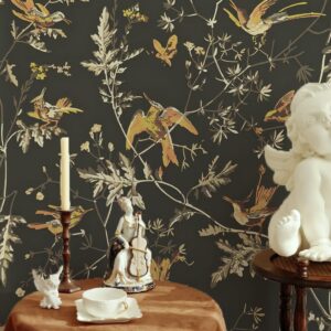 peel and stick wallpaper vintage bird wallpaper removable contact paper brown self adhesive decorative wall covering vinyl film 16.1'' x78.7''