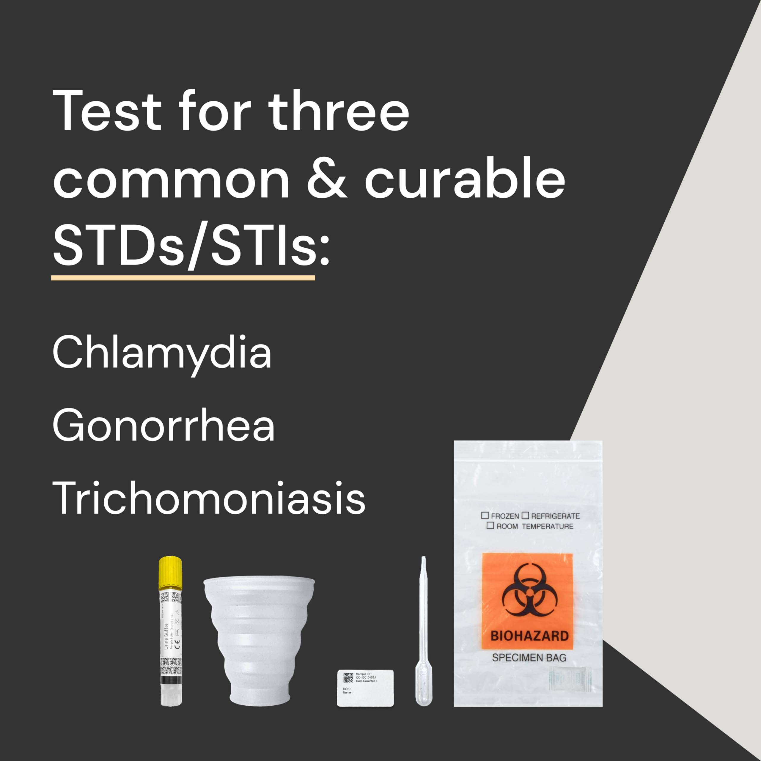 Simple HealthKit At-Home Common STD Test Kit for Chlamydia, Gonorrhea & Trichomoniasis - Tests for 3 Most Common STDs - STD Test Kit - Free Follow-Up Care & Fast Lab Results