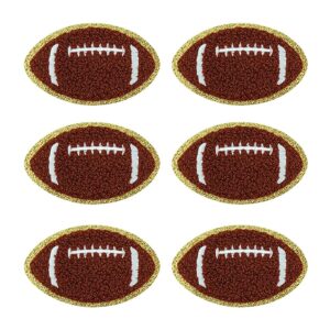 saktopdeco 6 pcs football patch chenille football iron on patches gold edges football embroidered patches for diy sew making clothes