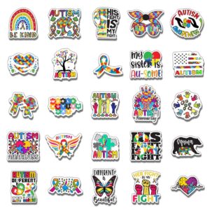 50 Pack Pcs Autism Awareness Stickers for Water Bottles Waterproof Vinyl Laptop Luggage Phone Case Cars Inspirational Sticker Packs Bulk Adults Teens Kids Aesthetic Small Decals