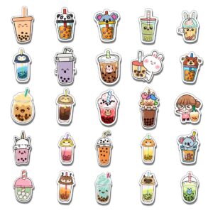 50 Pack Pcs Boba Bubble Tea Stickers for Water Bottles Waterproof Vinyl Laptop Luggage Helmet Cups Funny Cute Random Sticker Packs Teens Girls Adults Boys Aesthetic Small Decals