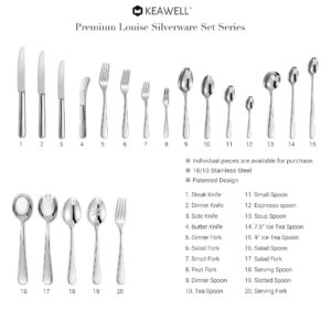 KEAWELL Premium Louise Spoons Set, Set of 4, 18/10 Stainless Steel, Exceptional mirror finish, Dishwasher Safe (7.7" Dinner Spoon)