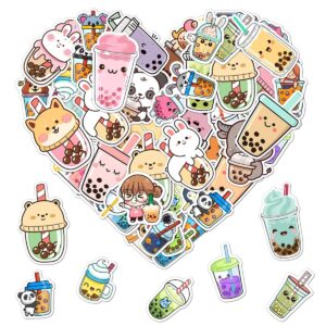 50 pack pcs boba bubble tea stickers for water bottles waterproof vinyl laptop luggage helmet cups funny cute random sticker packs teens girls adults boys aesthetic small decals