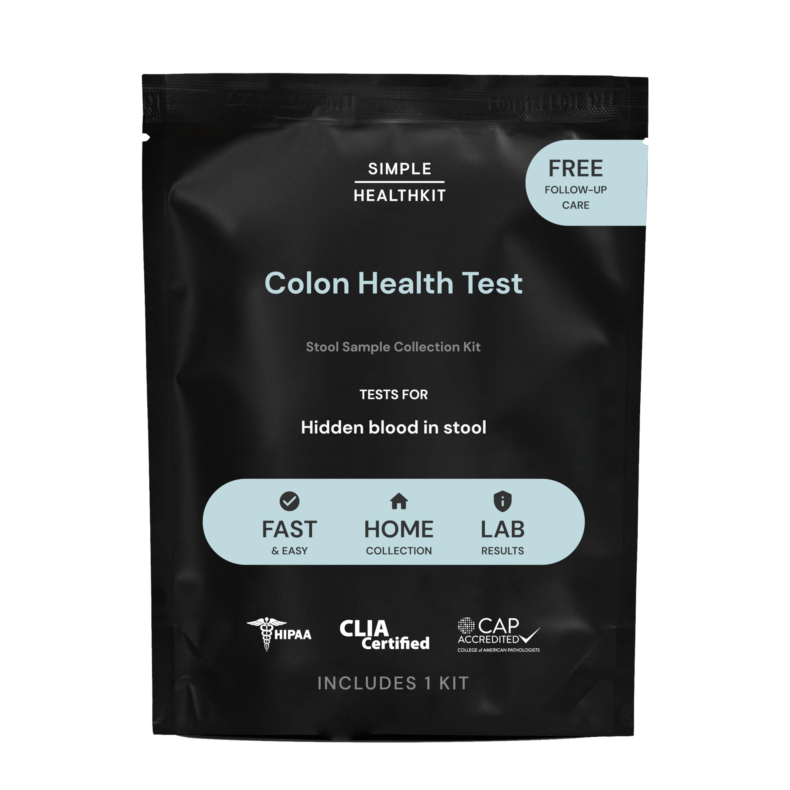 Simple HealthKit Colon Health FIT Home Test - At-Home Test for Colon Health - Free Follow-Up Care & Fast Lab Results