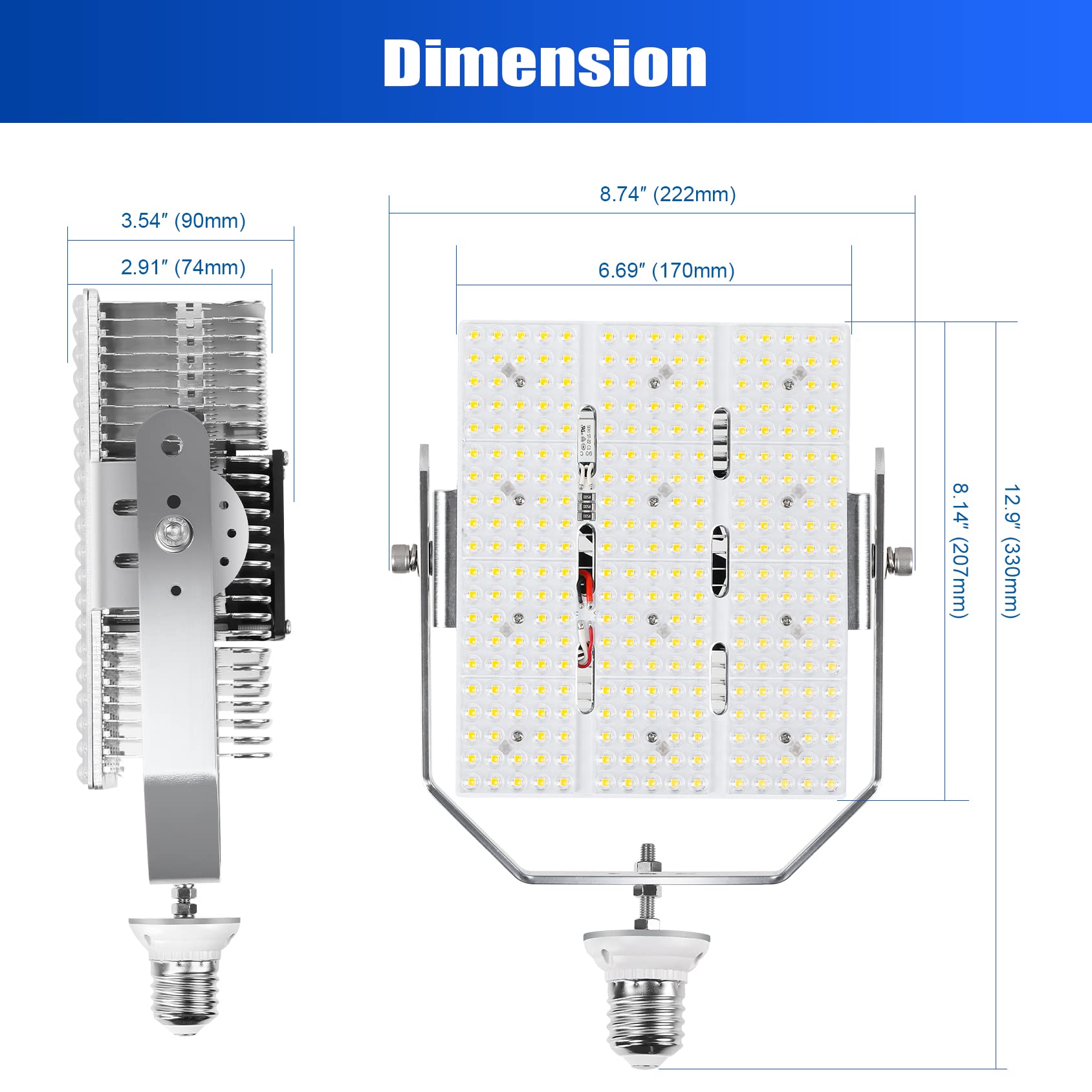 OPENLUX AC 277-480V 150w LED Parking Lot Light with 240W Shoebox LED Retrofit Kits