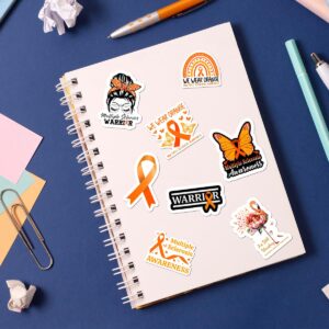 50 Pack Pcs Multiple Sclerosis Awareness Orange Ribbon Stickers for Water Bottles Waterproof Vinyl Laptop Luggage Inspirational Sticker Packs Teens Adults Aesthetic Small Decals