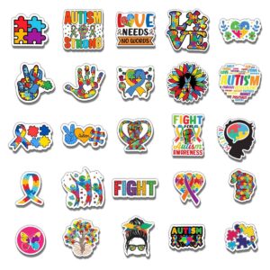 50 Pack Pcs Autism Awareness Stickers for Water Bottles Waterproof Vinyl Laptop Luggage Phone Case Cars Inspirational Sticker Packs Bulk Adults Teens Kids Aesthetic Small Decals