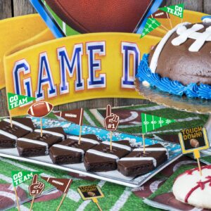 Gatherfun 96pcs Football Themed Toothpicks, Cupcake Toppers, Cocktail Picks for Birthday Party, Game Day, Tailgate Decorations