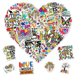 50 pack pcs autism awareness stickers for water bottles waterproof vinyl laptop luggage phone case cars inspirational sticker packs bulk adults teens kids aesthetic small decals