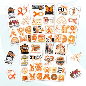 50 Pack Pcs Multiple Sclerosis Awareness Orange Ribbon Stickers for Water Bottles Waterproof Vinyl Laptop Luggage Inspirational Sticker Packs Teens Adults Aesthetic Small Decals