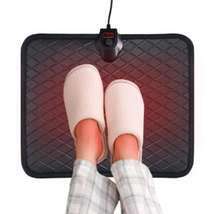 maxcom heated floor mat - under desk for foot warmer - winter 55w & 110v electric heating pad with 8 temperature & auto shut-off after 3 hours - energy-saving - heated feet rest for home office desk