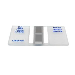 Hemocytometer Cell Counting Chamber,Improved Neubauer Blood Counting Chamber with Bright Line and 2 pcs Cover Glass Plates