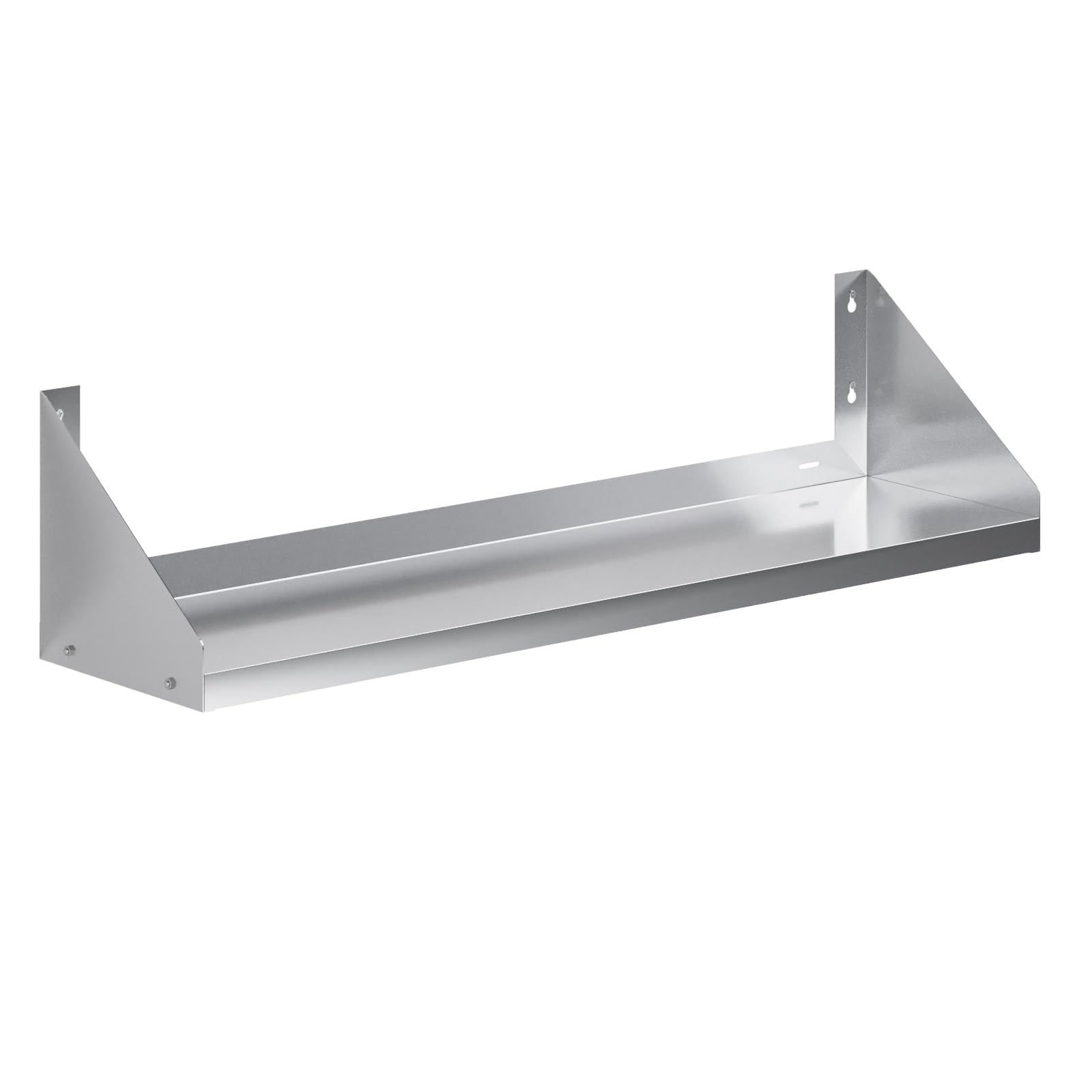 AmGood 48" Long X 12" Deep Stainless Steel Wall Shelf with Side Guards | NSF Certified | Appliance & Equipment Metal Shelving | Kitchen, Restaurant, Garage, Laundry, Utility Room