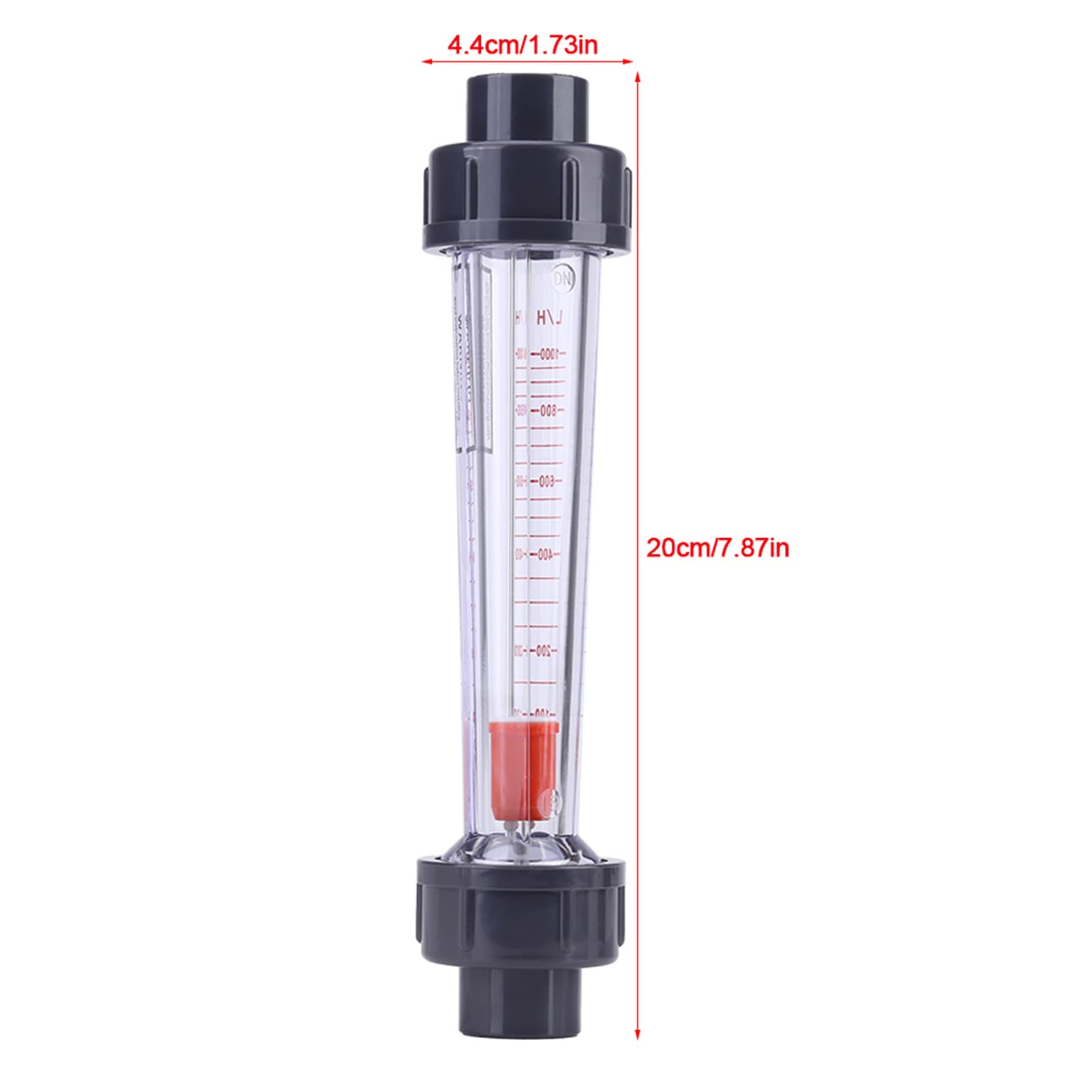 QANYEGN Tubular Flowmeter, Tubular Liquid Flowmeter, 100-1000L/H Plastic Tubular Water Flowmeter, Suitable for Water Industry