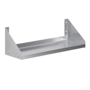 amgood 36 long x 12" deep stainless steel wall shelf with side guards | nsf certified | appliance & equipment metal shelving | kitchen, restaurant, garage, laundry, utility room