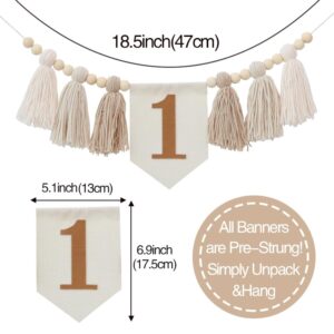 Handmade Boho 1st Birthday High Chair Banner Party Decoration For Girl Baby Shower Wall Hangings Decorative For Kids Bedroom