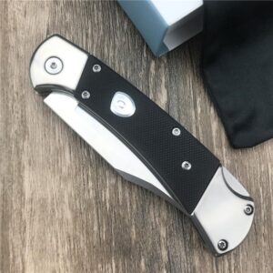 3'' 440C Clip Point Blade Black G10 Handle Back Lock Folder Opening,Camping EDC Tool Folding Pocket Knife Everyday Carry,Gift for Men