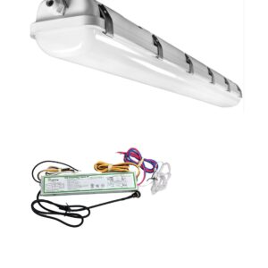 4FT LED Vapor Tight 50W W/Emergency Battery, 3X Wattage and 3CCT 3500K-4000K-5000K Tunable 6000LM 120-277V