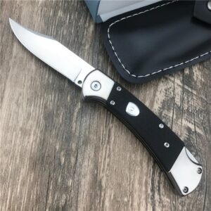 3'' 440C Clip Point Blade Black G10 Handle Back Lock Folder Opening,Camping EDC Tool Folding Pocket Knife Everyday Carry,Gift for Men