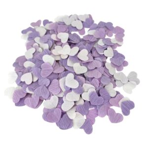 mybbshower lilac white crepe paper 1 inch heart confetti for table decor anniversary violet lavender birthday wedding bridal shower girls women party decorations 1000 count