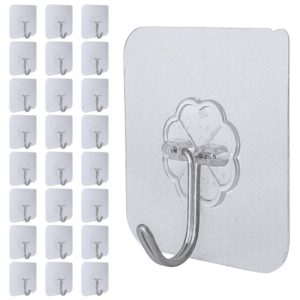 pets buddy wall hooks for hanging 33lb(max) heavy duty self adhesive hooks 24 pack transparent waterproof sticky hooks for keys bathroom shower outdoor kitchen door home improvement utility hooks