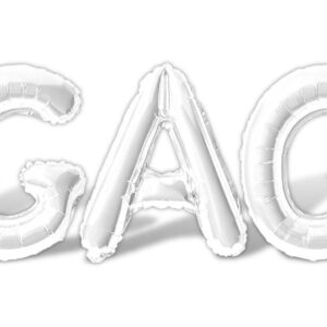 Letter Balloons - ENGAGED 16" Inch Alphabet Letters Foil Mylar Balloon Engagement Party, Bridal Shower or Wedding Party Banner (White)