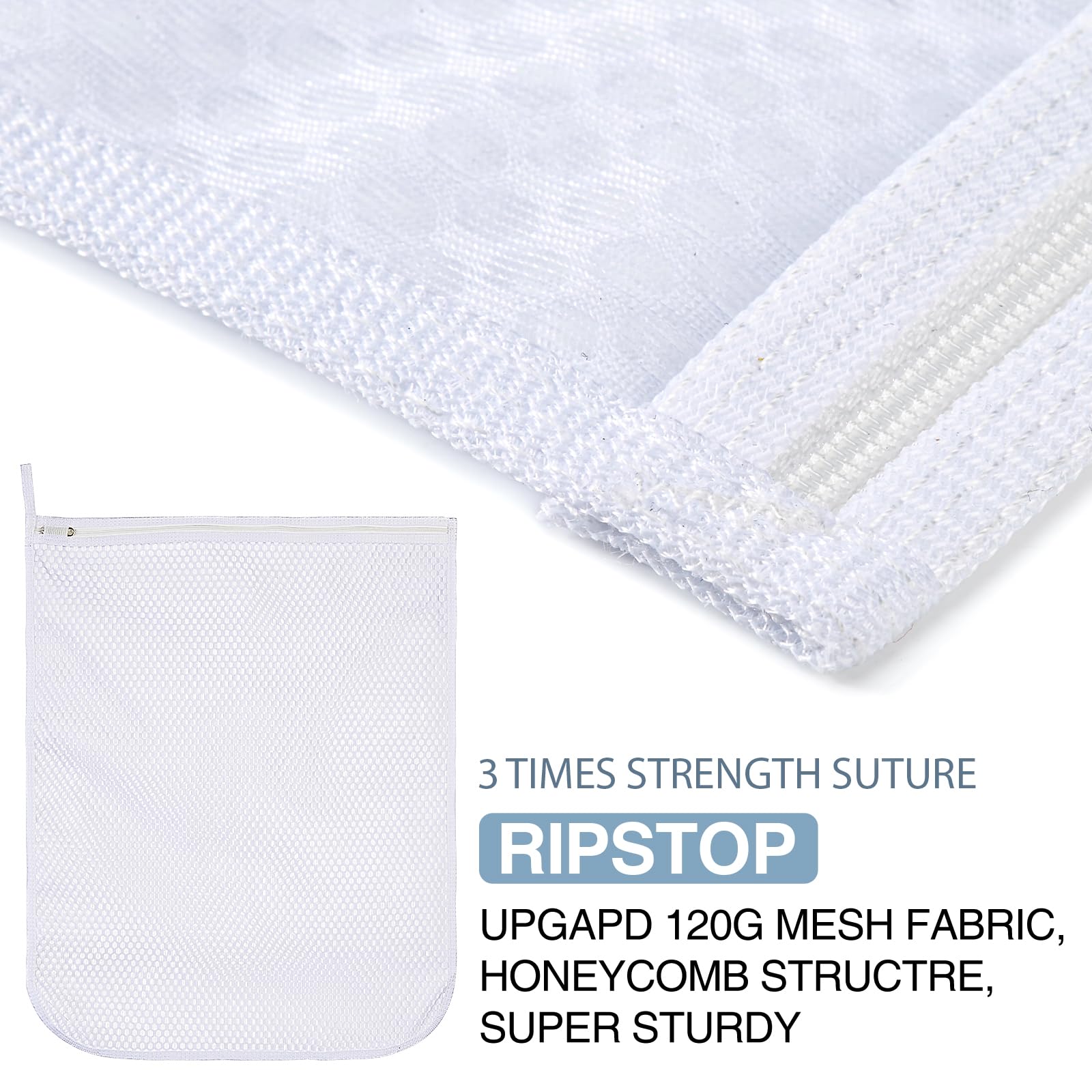 3 pcs Durable Honeycomb Mesh Laundry Bags for Delicates 3 Medium (12" x 15")