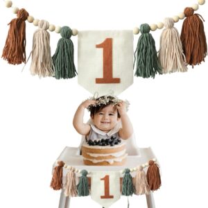 handmade boho 1st birthday high chair banner party decoration for girl baby shower wall hangings decorative for kids bedroom