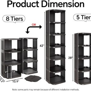 Kitstorack Small Shoe Rack, 8 Tiers Stackable Shoe Rack for Closet DIY Free Standing Shoe Organizer Vertical Shoe Rack for Small Spaces and Narrow Spaces, Plastic