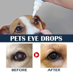 HcirjhieEye Drops for Dogs, Dog Eye Infection Treatment, Superior Comfort Long，Lasting Relief Fewer Application Needed, Used to Clean Tear Stains, Remove Eye Stains, and Relieve Dryness, 10ml