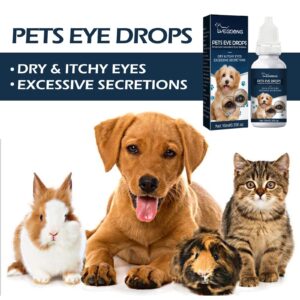 HcirjhieEye Drops for Dogs, Dog Eye Infection Treatment, Superior Comfort Long，Lasting Relief Fewer Application Needed, Used to Clean Tear Stains, Remove Eye Stains, and Relieve Dryness, 10ml