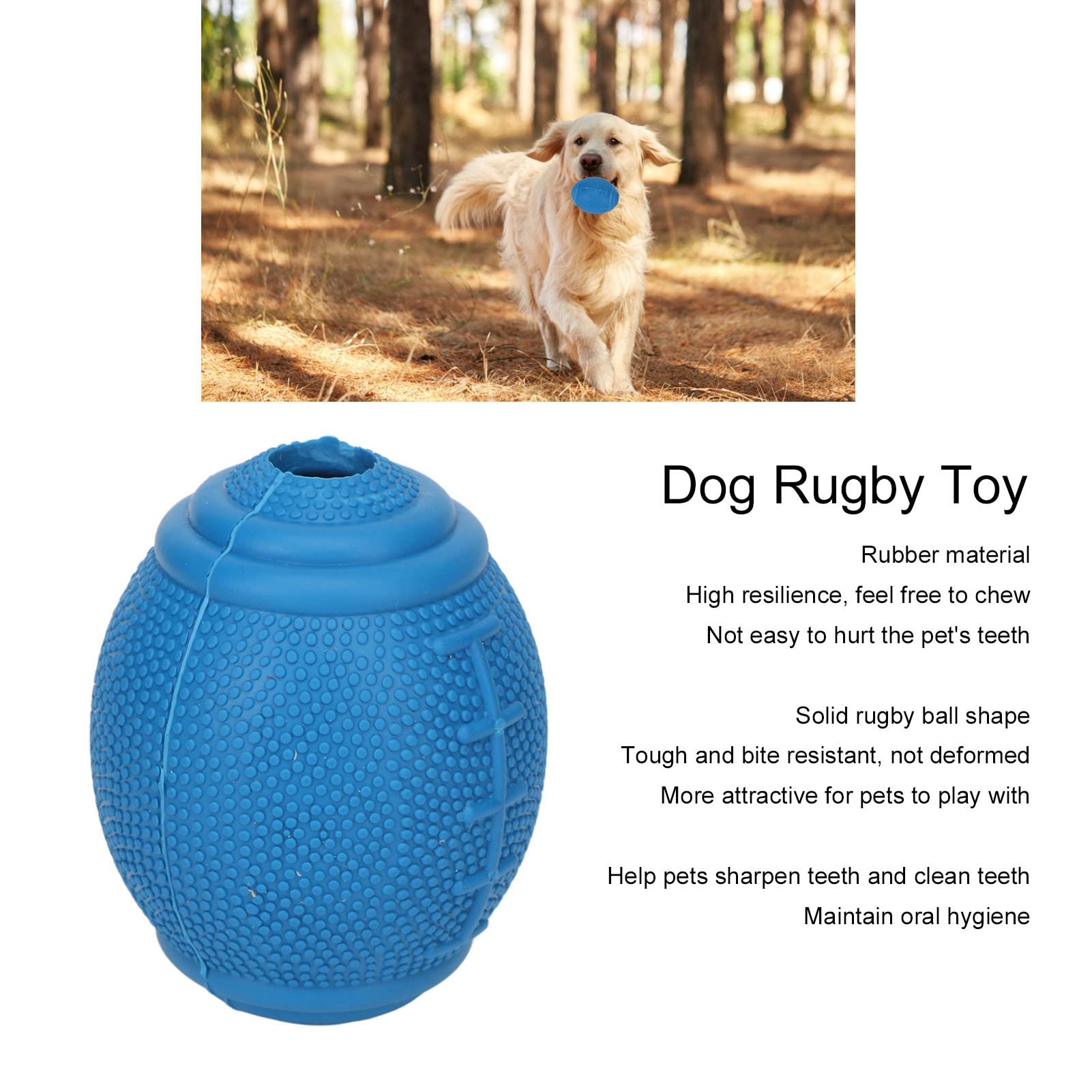 JOROBURO Dog Rugby Toy, Bite Resistant, Teeth Grinding, High Bounce Power Interactive Floating Ball Toy, Safety Rubber Chew Balls for Pet Dog