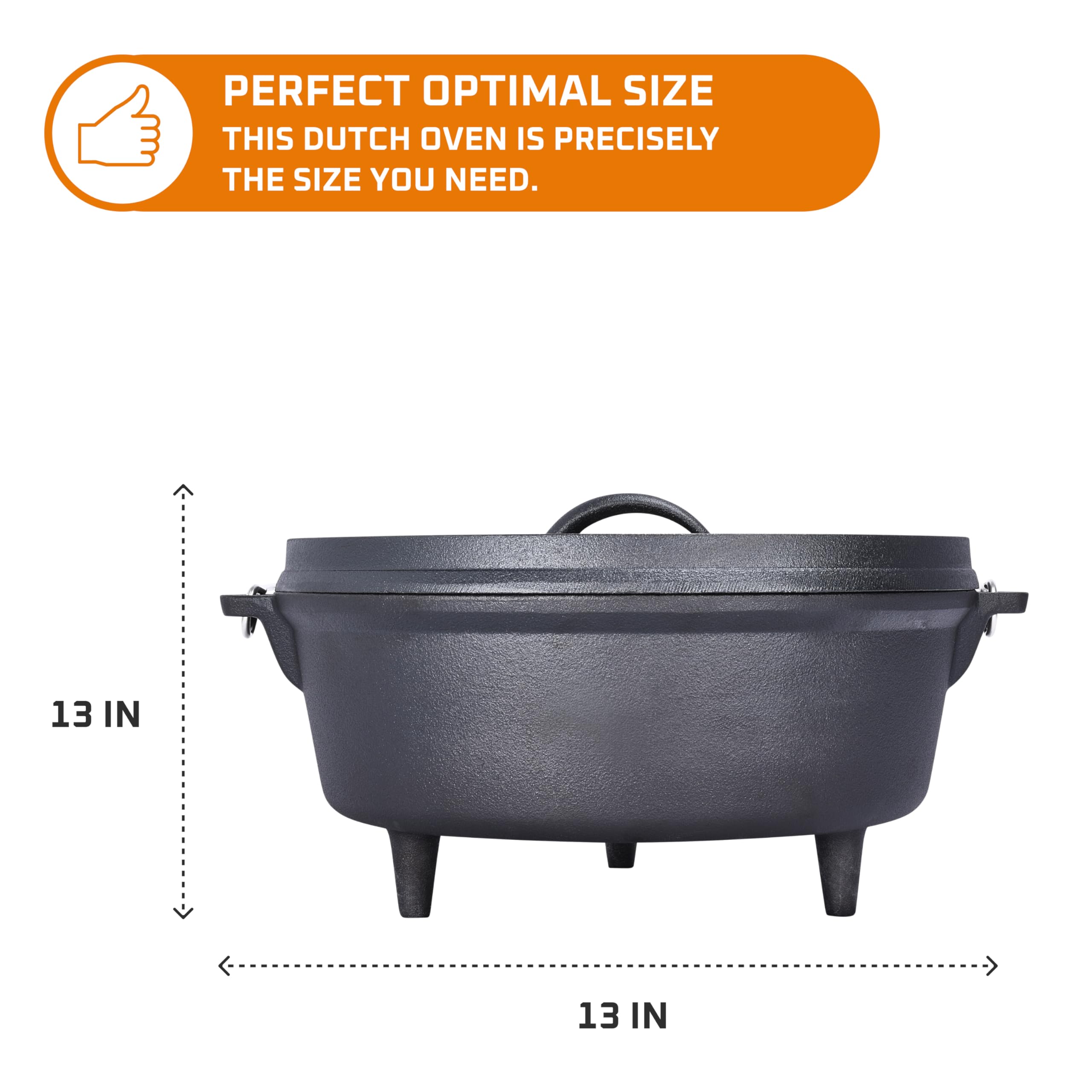 Bruntmor 5 Qt Camp Dutch Ovens Set - Black: Experience high-performance cooking with this versatile and durable 3-piece set, including a pot, lid, and 9" meat rack/trivet. - 13 x 13 inch