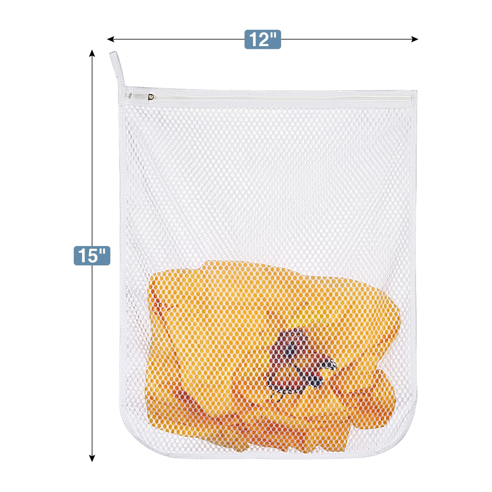 3 pcs Durable Honeycomb Mesh Laundry Bags for Delicates 3 Medium (12" x 15")