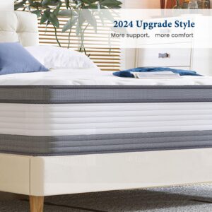 Coolvie Queen Mattress in A Box, 12 Inch Queen Size Mattresses, Individual Pocket Springs Queen Mattress with Memory Foam Layer Provide Motion Isolation & Cool Sleep, 2024 New