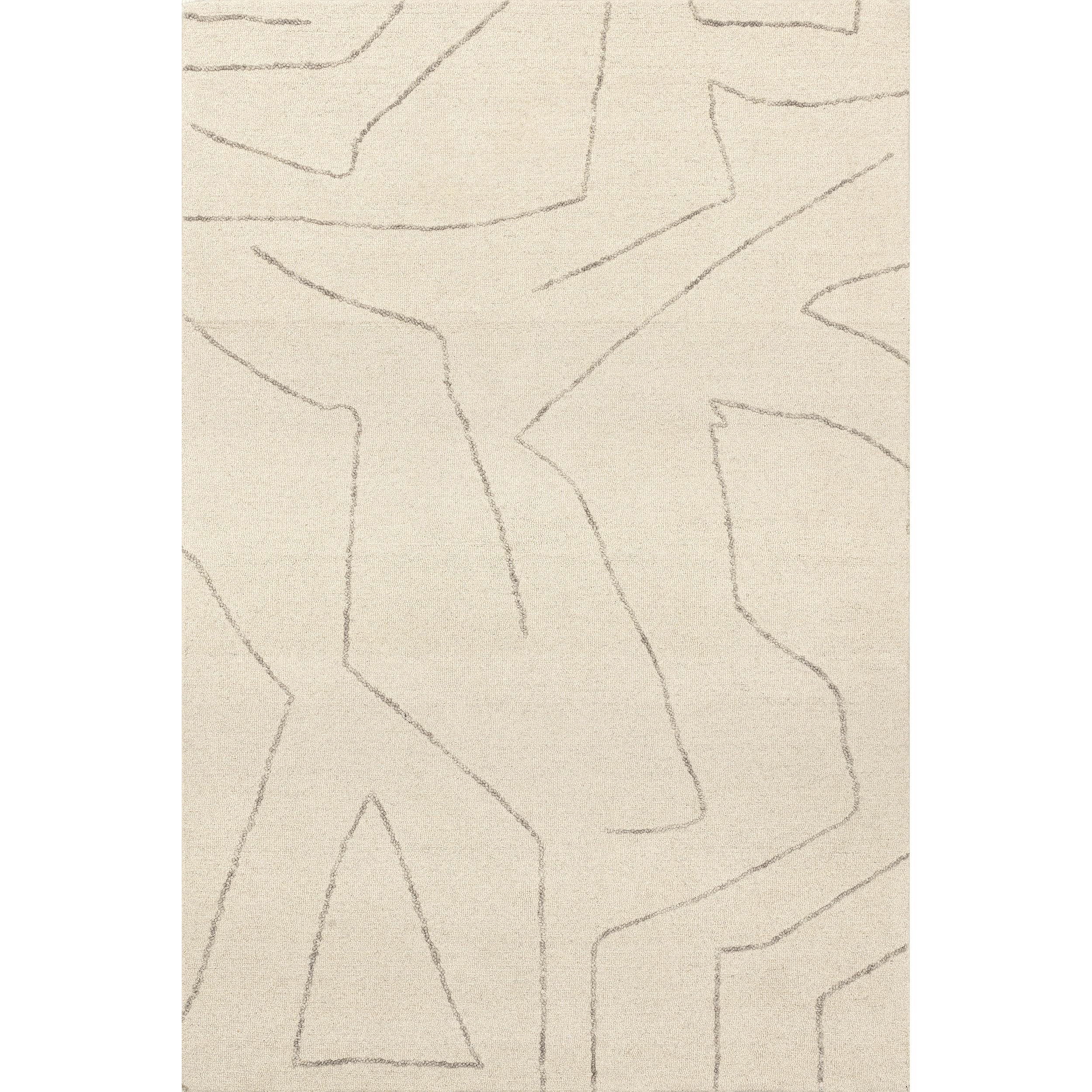 Rugs USA x Arvin Olano Mulholland Textured Wool Area Rug Area Rug, 9x12, Cream